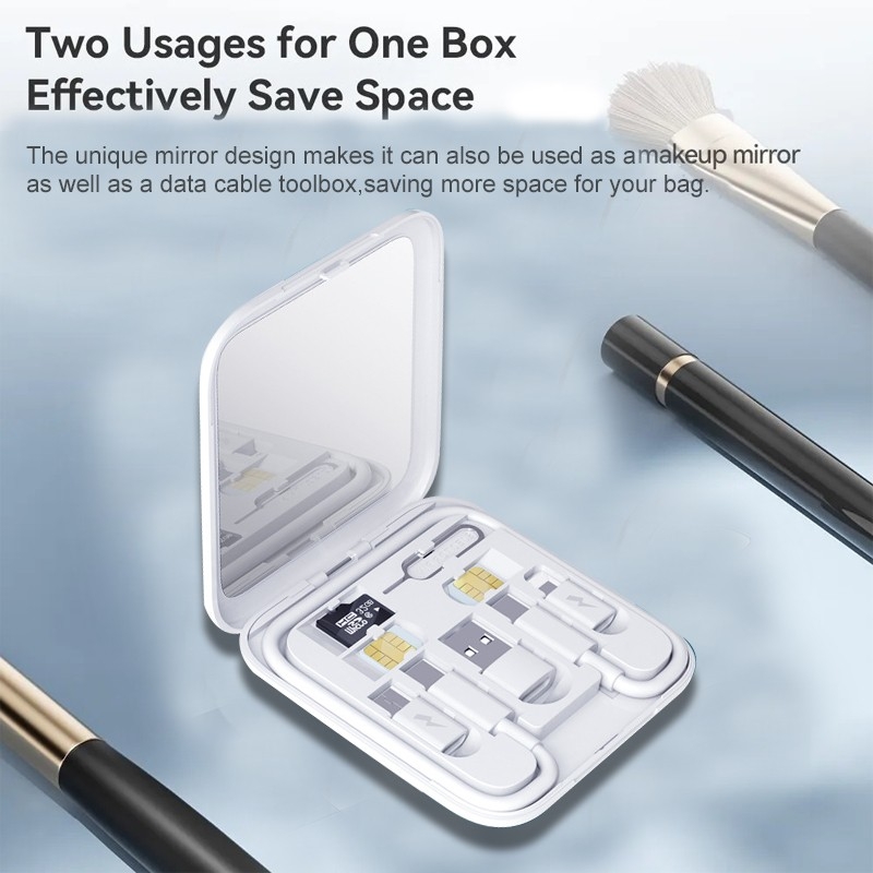 MULTICABLE 6 IN 1 - 3A FAST CHARGE USB CABLE WITH SIM CARD STORAGE ...